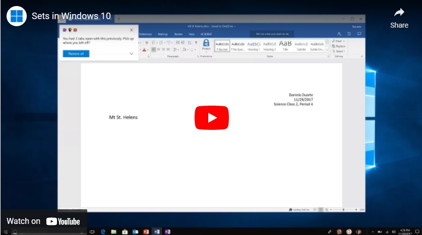 Introducing Sets - Windows Insider